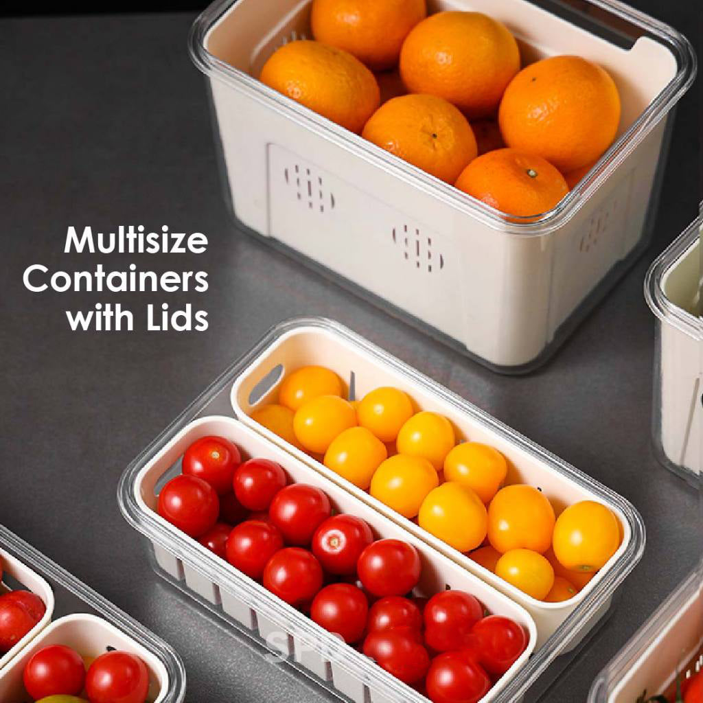 Airtight Drain Food Storage Container with Lid & Removable Compartment – Additions Home